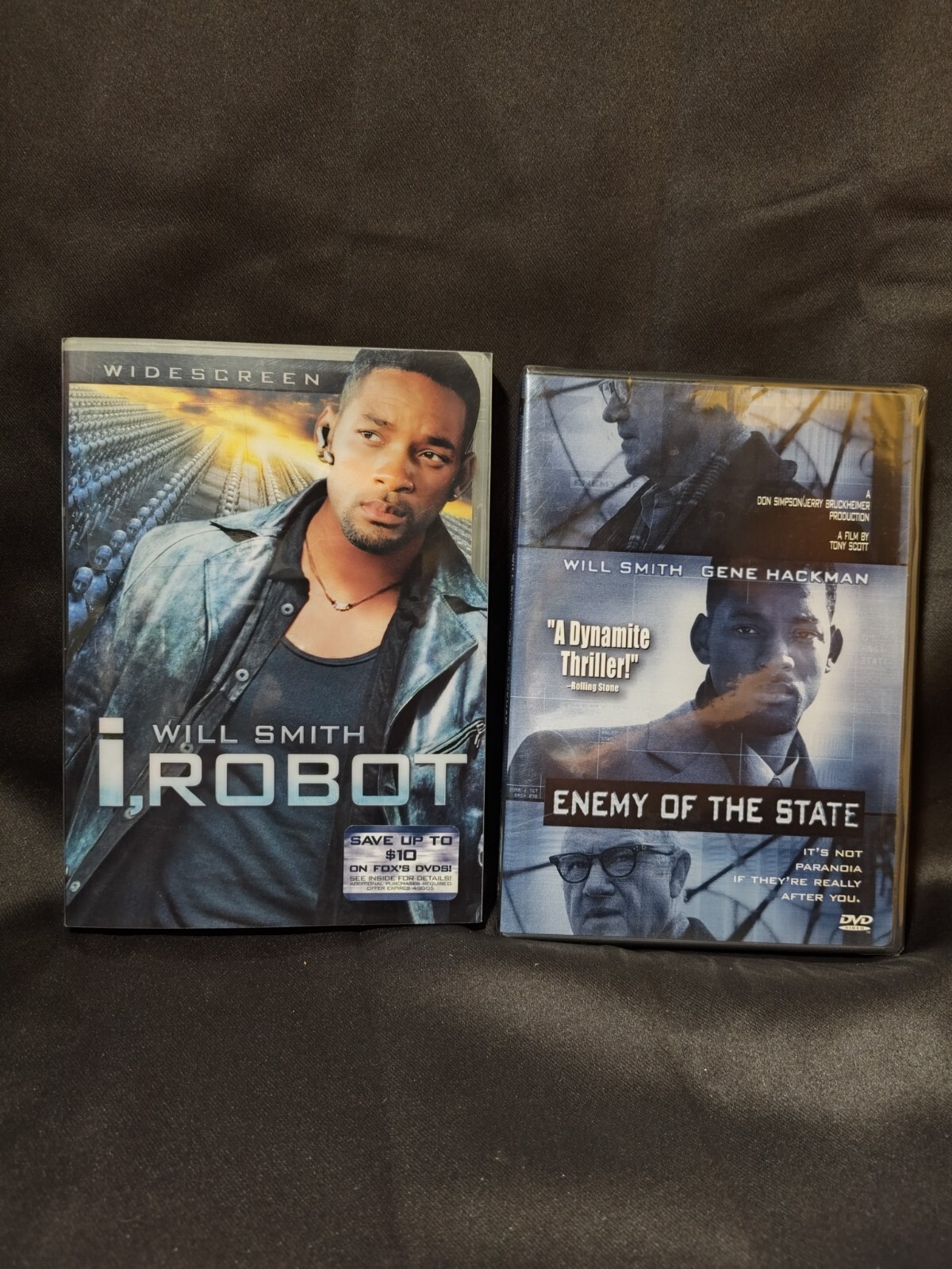 Lot of 2 Will Smith DVDs; I, Robot (Open, Tested), Enemy of The State ...