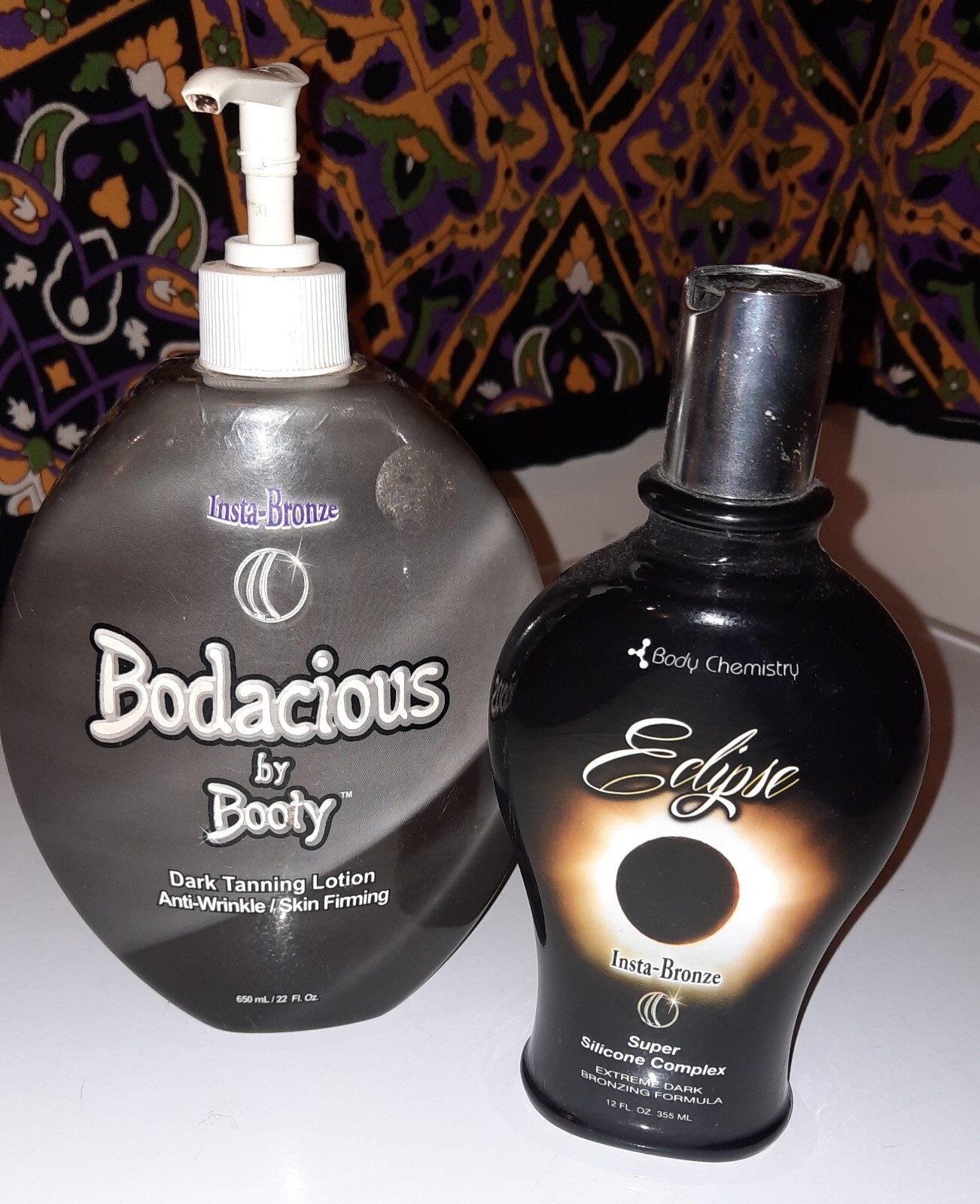 VINTAGE 2/3 bottle Insta-Bronze Bodacious & 3/4 bottle Eclipse Tanning ...