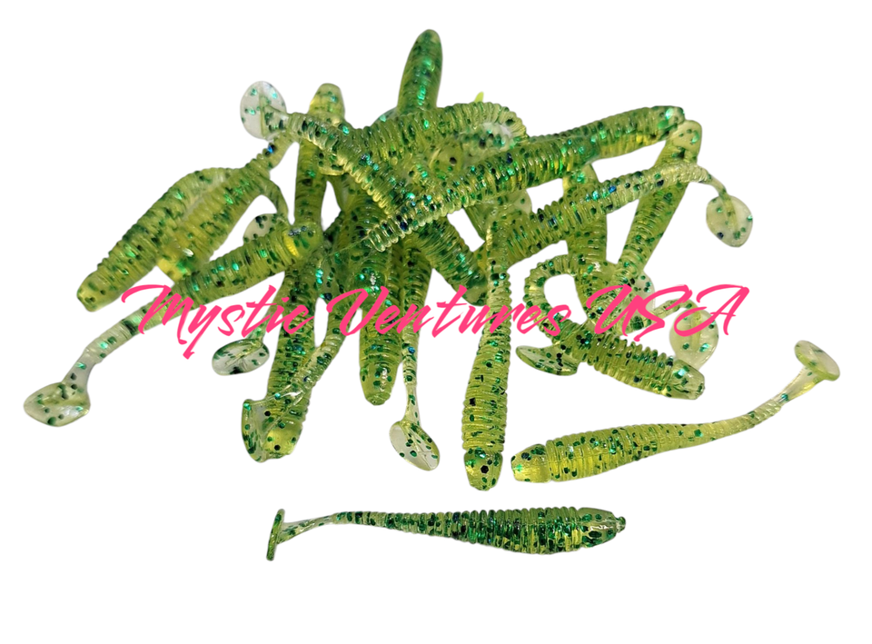 20ct Paddle Tail Grub Worm Minnow Soft Silicone Fishing Lure Swimbait ...