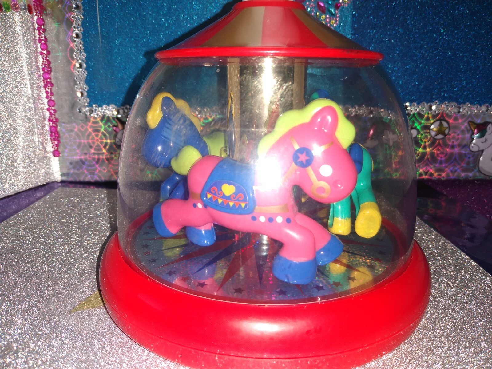 🦄Playgo / Toddler's Toys Circus Top Spinning {Merry-Go-Around} Horses ...