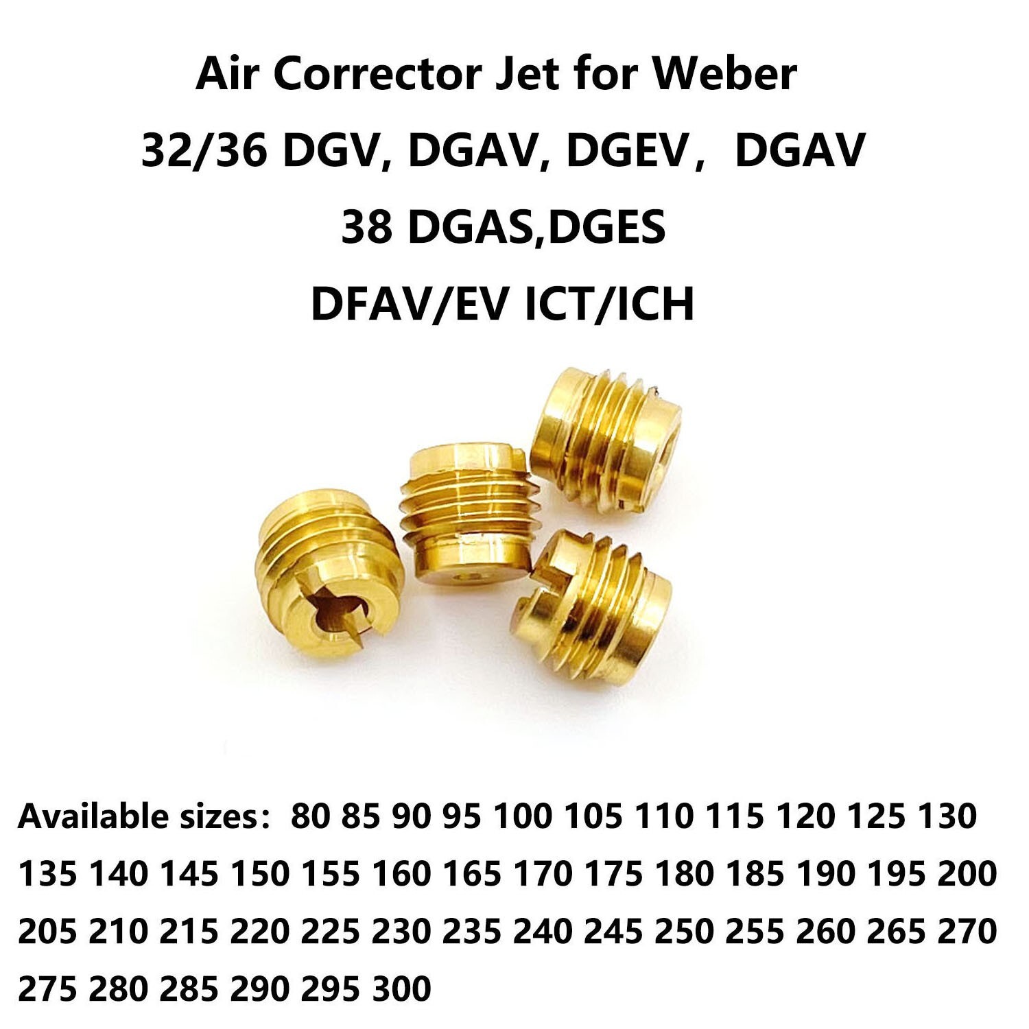 Weber Carburetor 38 Outlaw Jet Pack Jet Kit High Altitude Jet Pac 4 ...