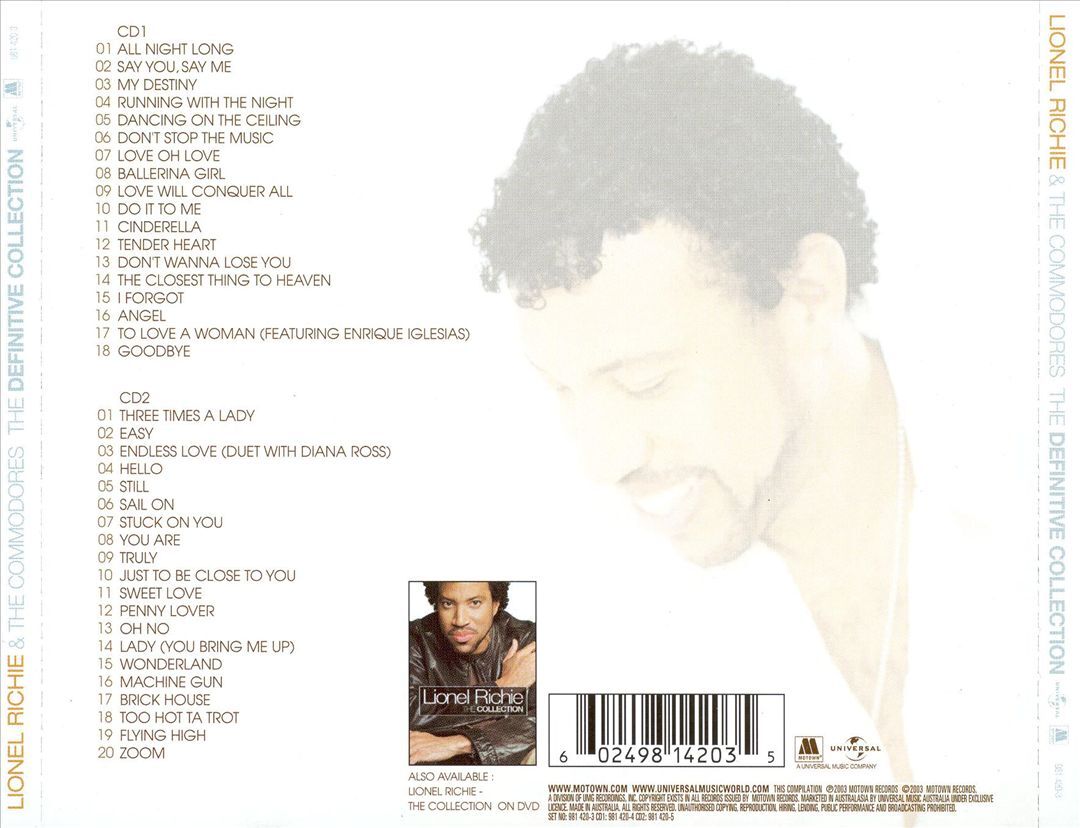 Definitive Collection by Richie, Lionel & Commodores (CD, 2004) for ...