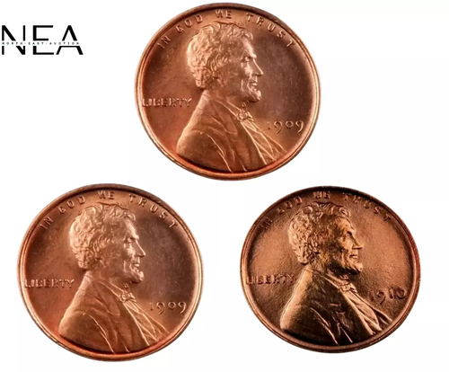 1909 VDB + 1909 + 1910 Lincoln Wheat Penny Cent Lot ~ Gem BU (red)~ 3 ...