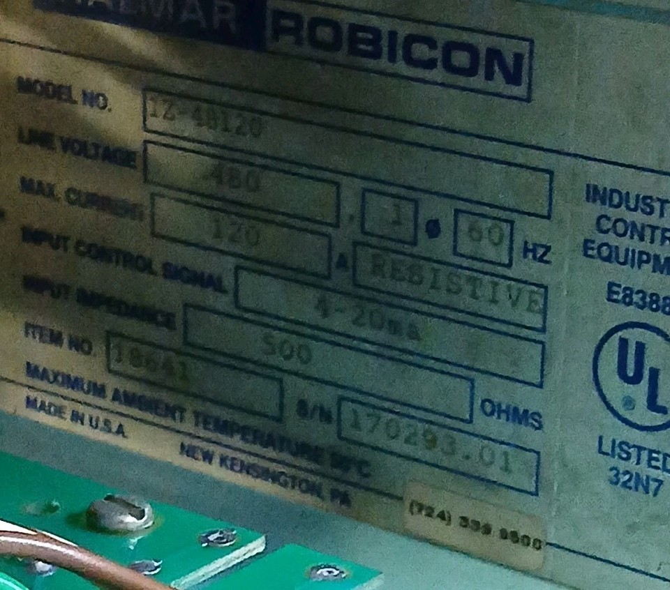 HALMAR ROBICON Model 1Z-48120 controller 480V 1PH 60Hz | eBay