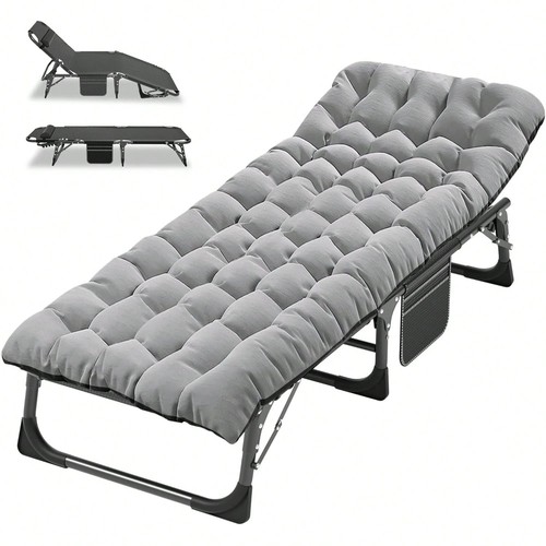 Adjustable Folding Camping Cot w/ Mat, Heavy Duty 1200D Oxford Outdoor ...