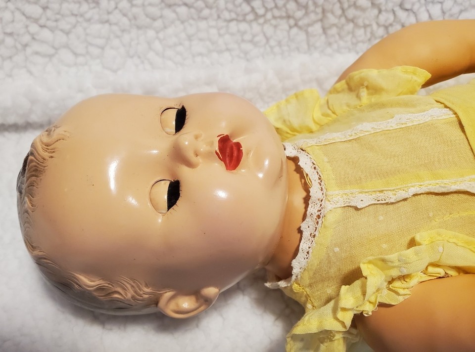Vintage 17" Sayco magic skin baby doll w/ clothes and vintage Cass ...