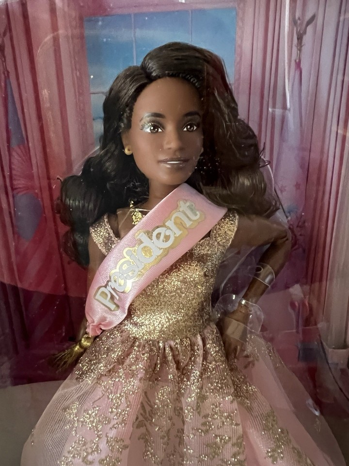 Barbie Movie Collectible Doll PRESIDENT BARBIE Pink And Gold Dress NEW ...