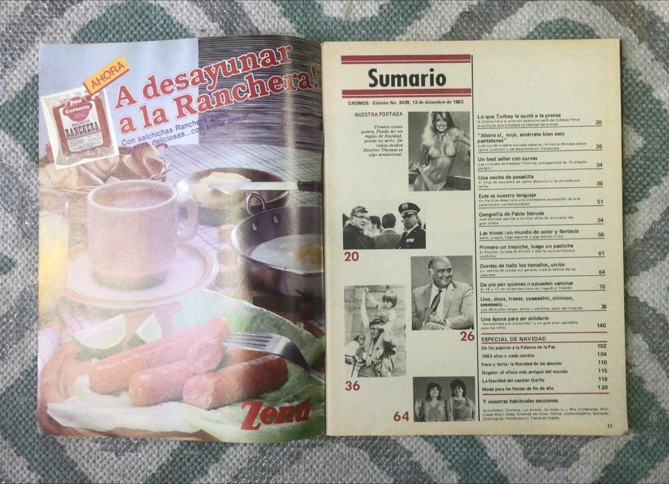 HEATHER THOMAS Magazine CROMOS COLOMBIA 1983 | eBay