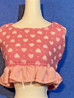 Barbie Clothes : Pink Hearts Design Ruffled Boho Style Summer Top 💖 | eBay