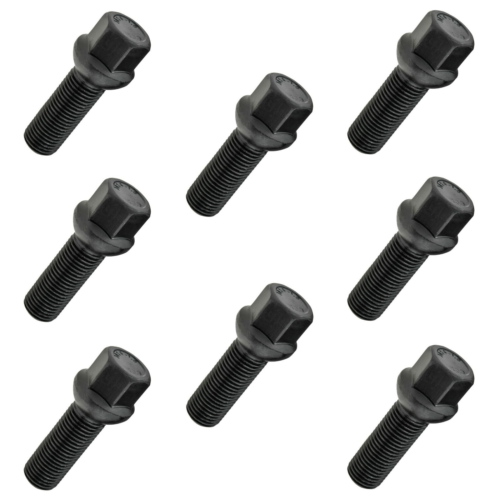 Radschrauben Radbolzen M14x1,5 Kugel Schwarz Längenauswahl für Audi ...