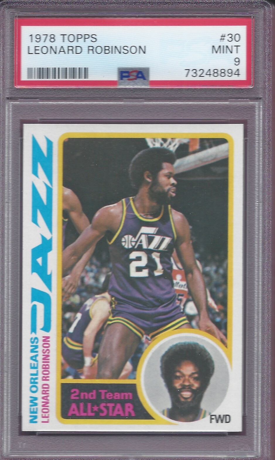 1978 TOPPS BASKETBALL #30 LEONARD ROBINSON PSA 9 MINT LOOKS GEM NEW ...