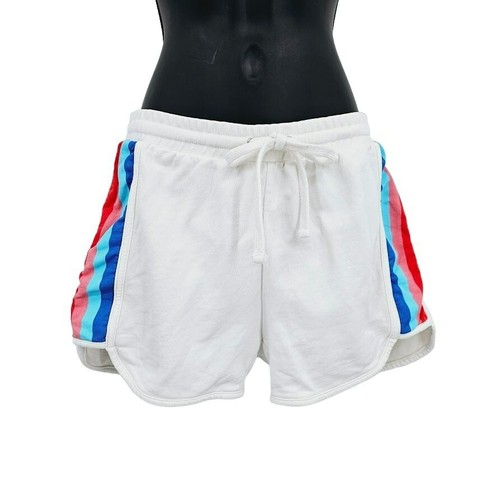 J Crew Factory Rainbow Striped Side Panel Shorts XXS White Retro ...