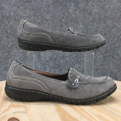 Natural Soul Shoes Womens 8.5 M Loafers Slip On Flats Grey Faux Suede ...