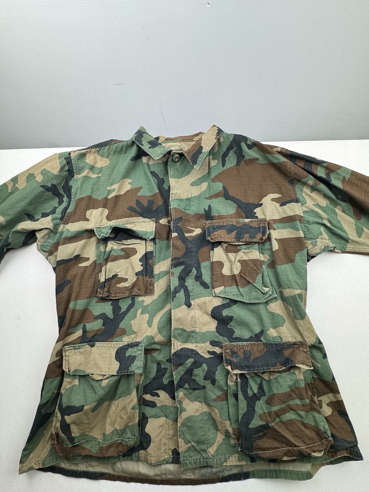 US Army Combat Coat Hot Weather Woodland Camo Size Large Regular Jacket ...