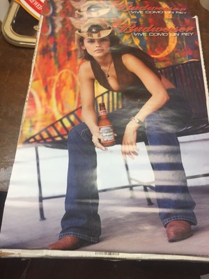 Budweiser Promotional Girl Poster – Vive Como Un Rey Lot Of 9 | eBay