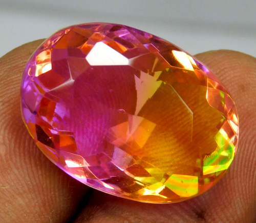 Tormalina naturale 25,80 ct multicolore taglio ovale pietra preziosa ...