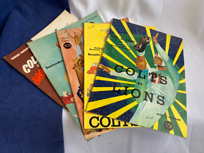 Vtg 1950's Baltimore Colts Program Magazine Book Lot National Football ...