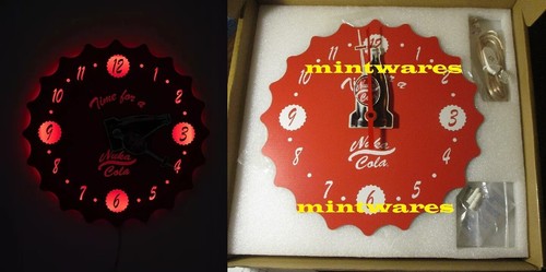 Fallout Time For A Nuka Cola Red Wall Clock LED Backside Official Sold ...