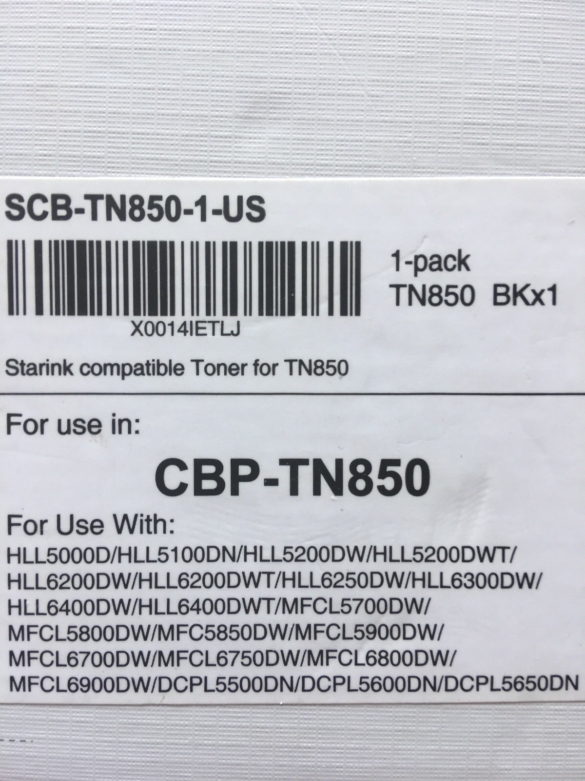 STAR INK PREMIUM LASER TONER CARTRIDGE TN850 1 pack BLACK CBP-TN850 NEW ...