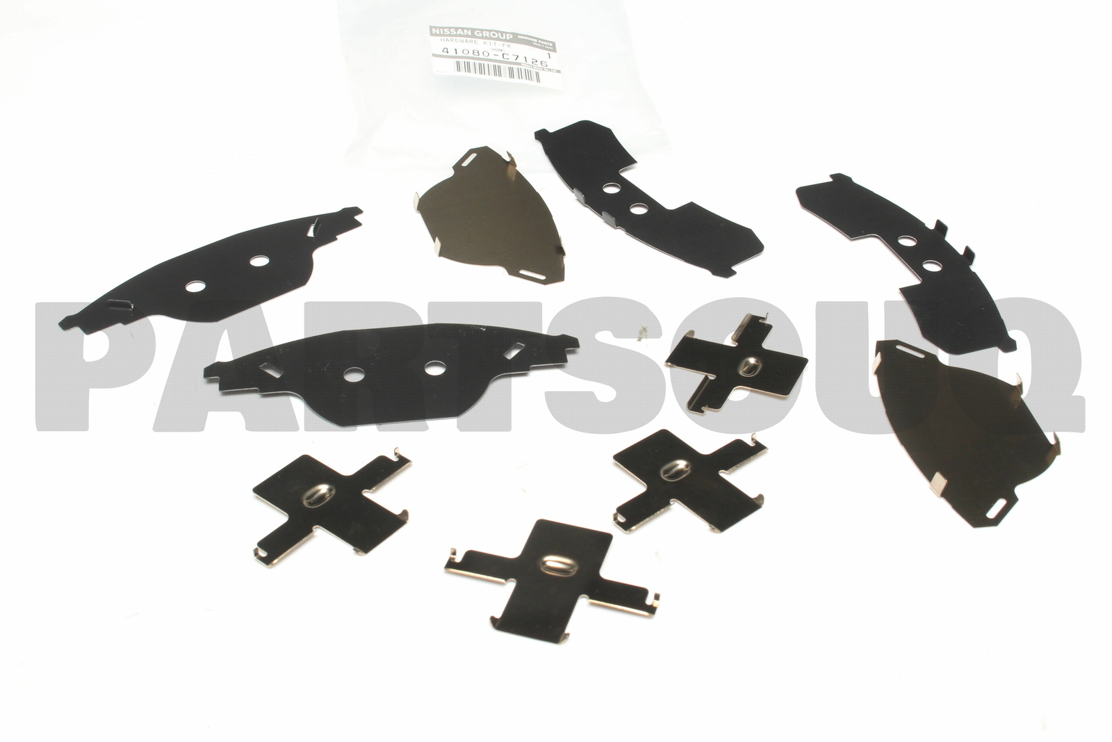 41080C7126 Genuine Nissan HARDWARE KIT-FRONT DISC BRAKE PAD 41080-C7126 ...