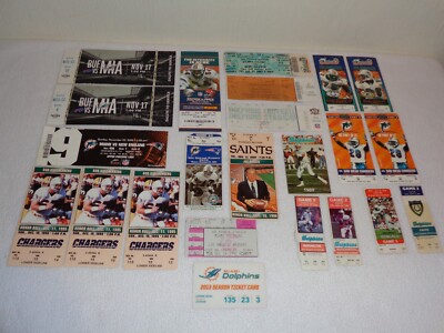 Miami Dolphins Football Ticket Stub Lot 1978-2013 21 Tickets Buffalo ...