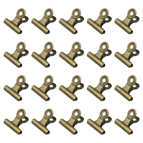 20 Pieces Metal Bulldog Binder Clips, 1.2 Inch Hinge Paper Clips Clamps ...