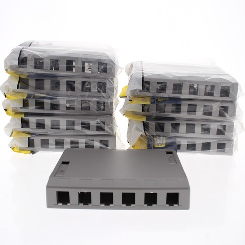 10 Hubbell iStation Gray 12-Port Surface Mount Boxes Keystone Housing ...