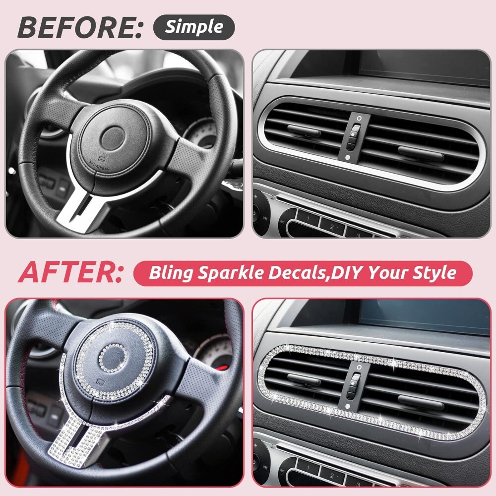 16.4ft 5mm/0.2inch Bling Car Trim White Glitter Car Trim for Women | eBay