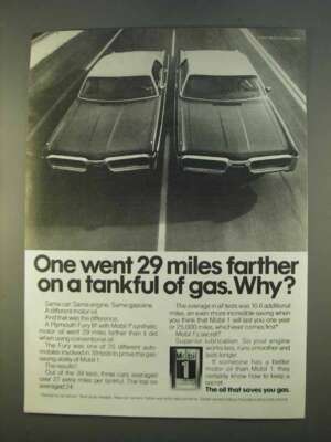 1979 Mobil 1 Oil Ad - Farther on Tankful of Gas | eBay