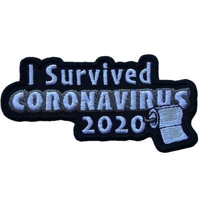 I survived 2020 pandemic T-P Embroidered 3.25"x1.75" Patch Iron-On Sew ...