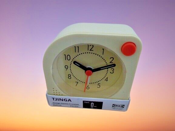 NEW ikea TJINGA Alarm clock, pale yellow, 8x8 cm UK | eBay UK