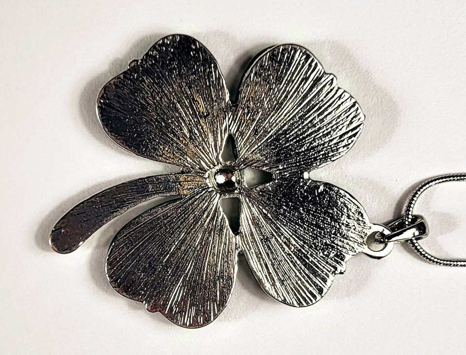 47mm Green Four Leaf Clover Pendant Irish Shamrock Lucky Leaf + Chain ...