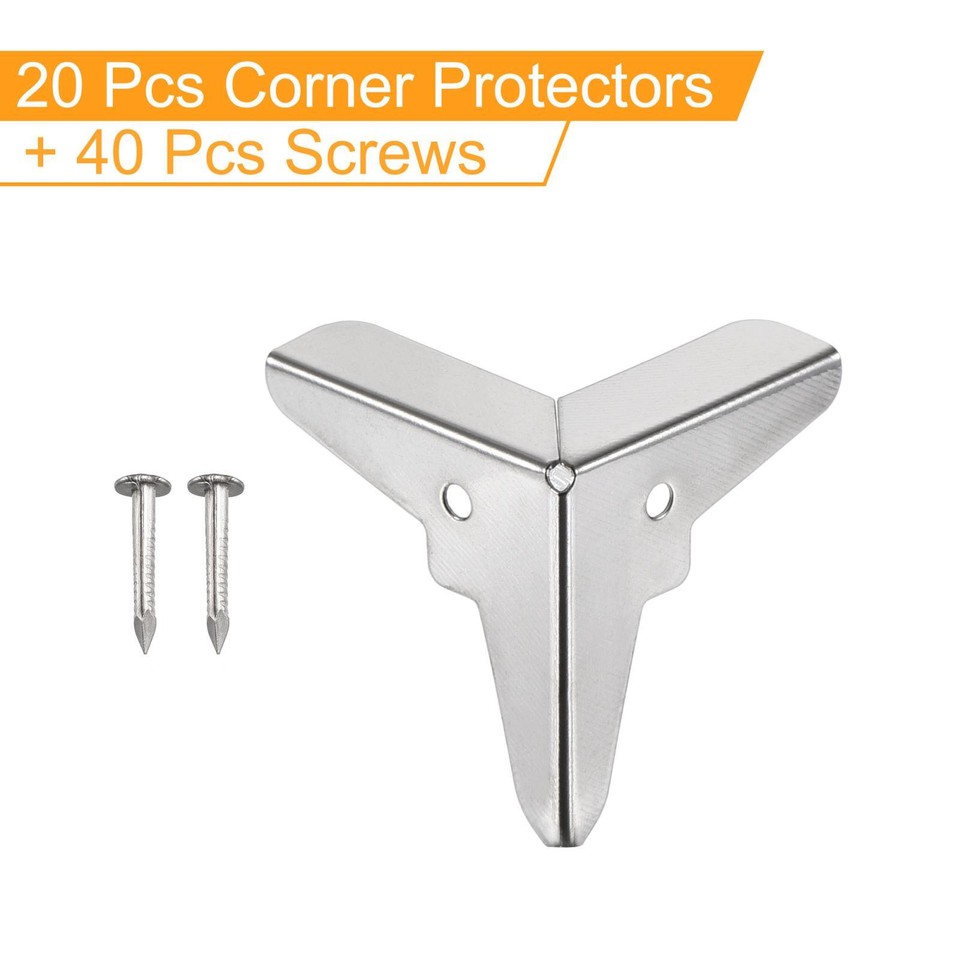 20pcs Metal Box Corner Protectors Edge Guard Silver Tone 19x19x19mm | eBay