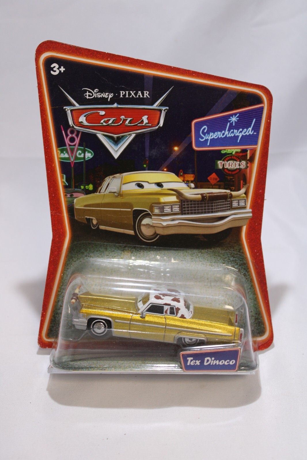 MATTEL DISNEY PIXAR CARS SUPERCHARGED TEX DINOCO CADILLAC COUPE B3