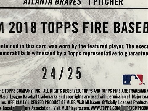 2018 Topps Fire - Relics Magenta #FR-LS Lucas Sims /25 (MEM, RC) for ...