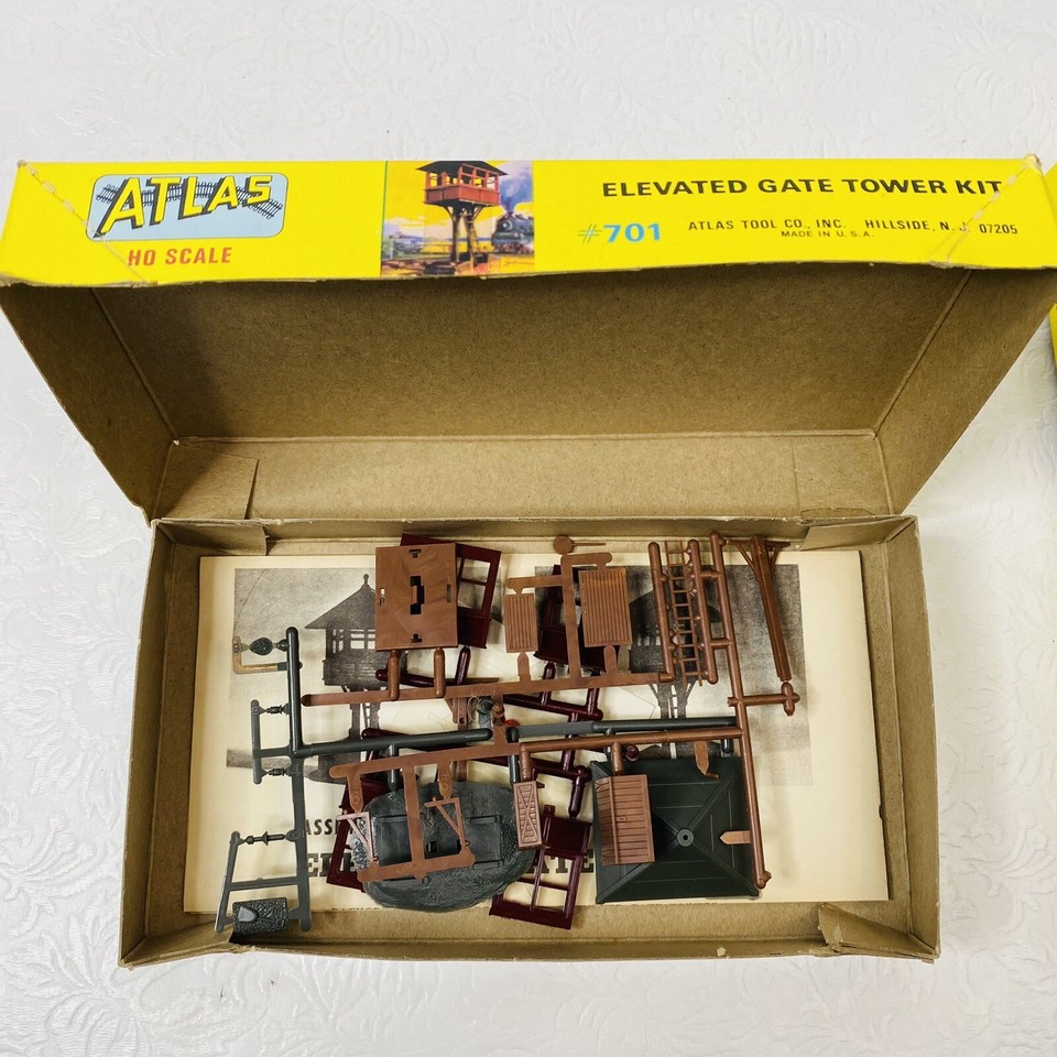 Lot 5 Atlas HO Scale Kits Deck Bridge 84 Gate Tower 701 Telephone ...