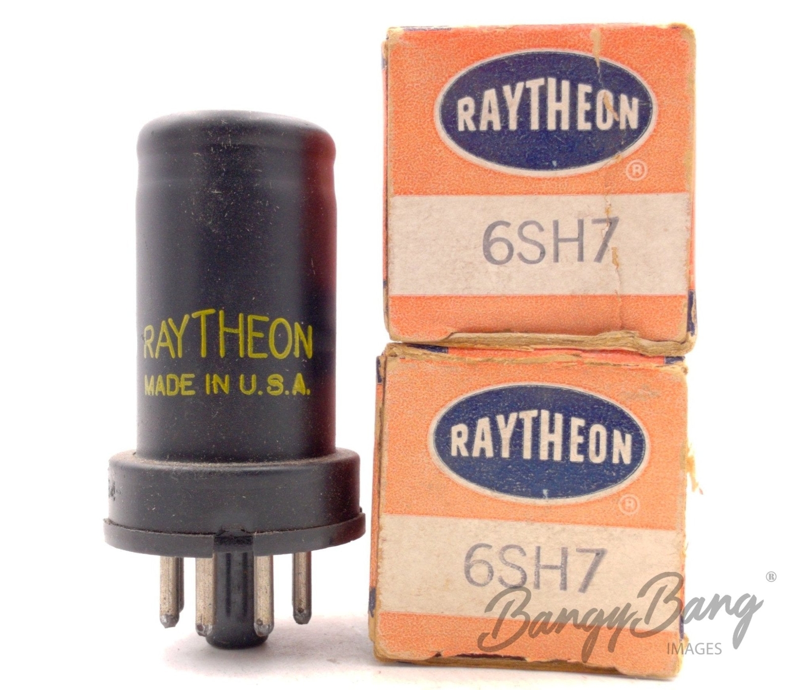 2 Raytheon 6SH7/6Ж3 Remote-Cutoff Radio Frequency Pentode- Bangybang ...
