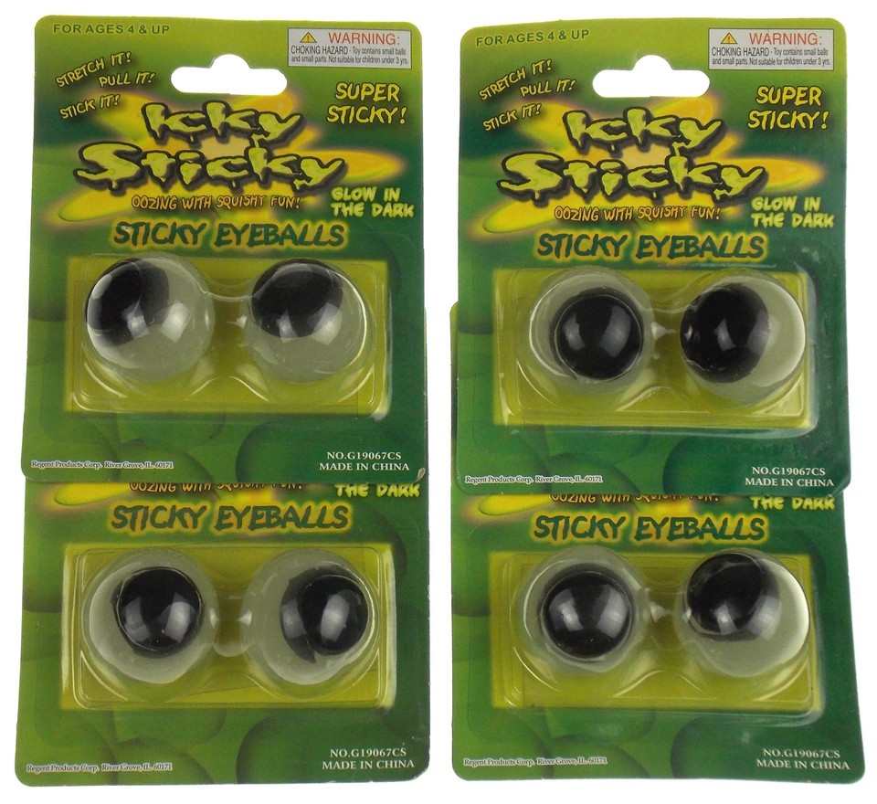 Icky Sticky Eyeballs Lot 4 Sets Glow In The Dark Gift Halloween Gift ...