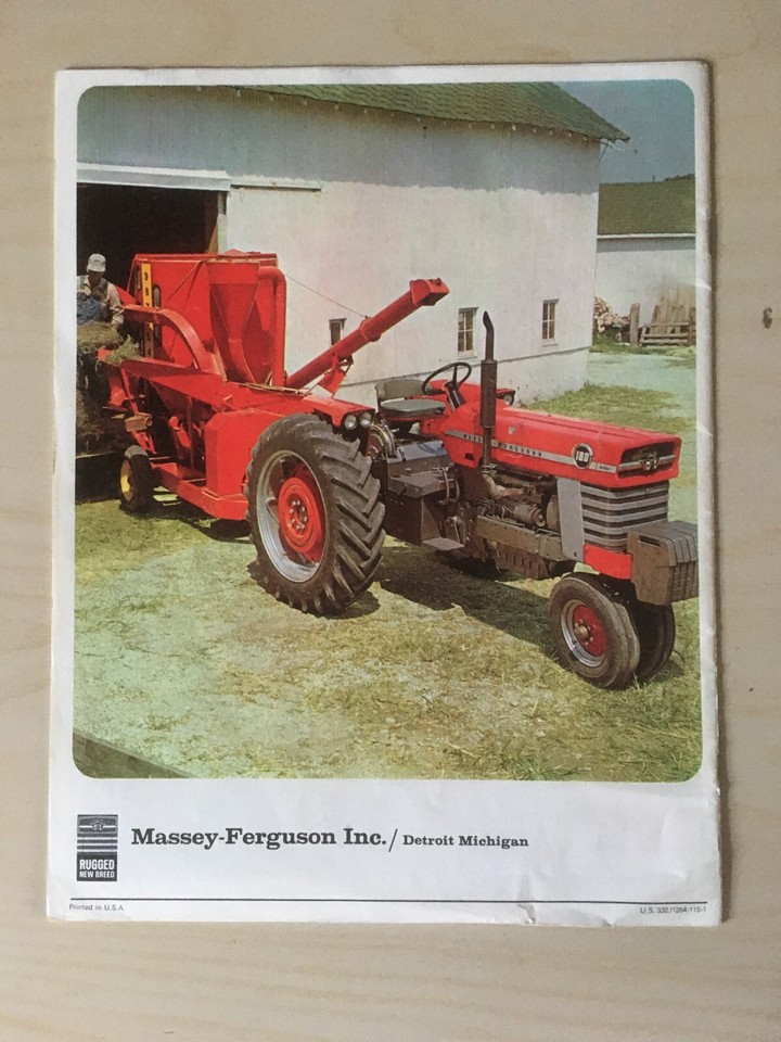 Massey-Ferguson MF 180 MF180 Tractor Color Brochure, 18 pg. original ...