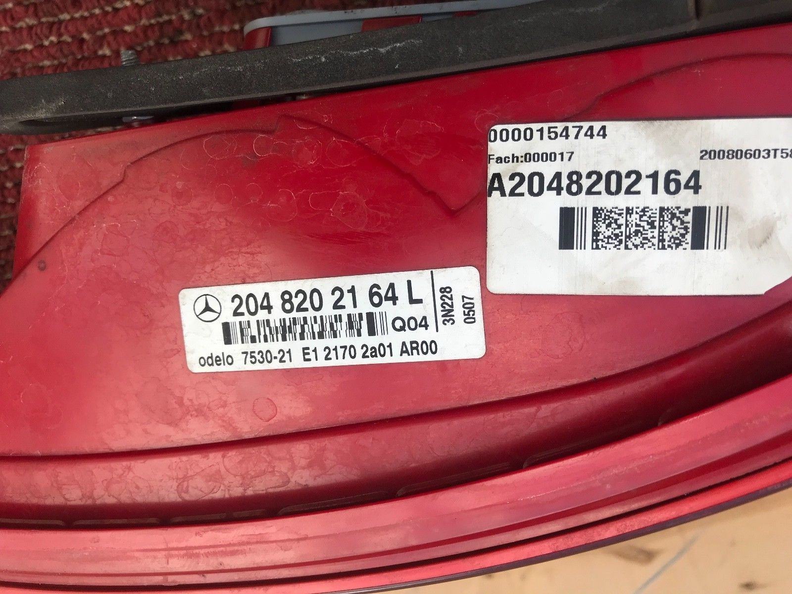 MERCEDES W204 C63 C300 C250 C350 REAR BRAKE TAIL LIGHT LAMP LEFT DRIVER ...