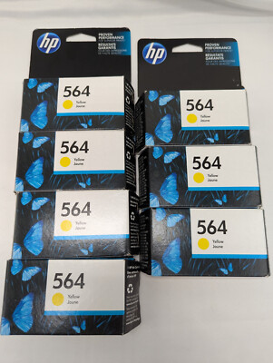 Lot of 7 HP 564 Yellow Ink Cartridges Sealed | eBay