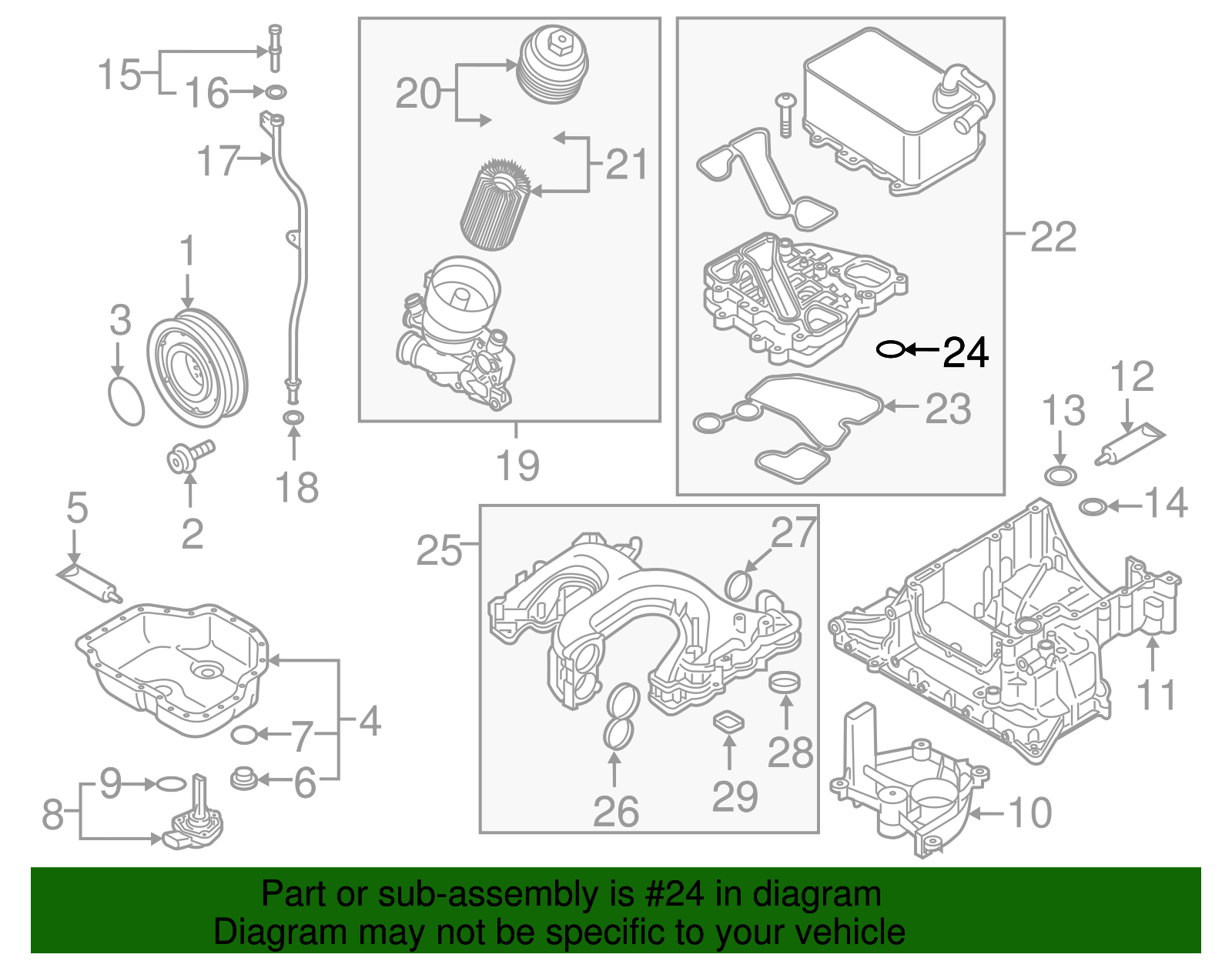 Volkswagen of America 059117070A - Engine Oil Cooler Seal for sale ...