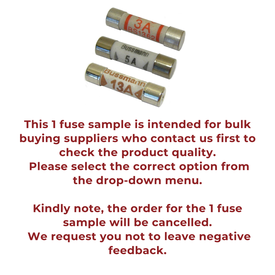 FUSES 3A 5A 10A 13A DOMESTIC HOUSEHOLD 13 AMP PLUG TOP CARTRIDGE FUSE 1 ...