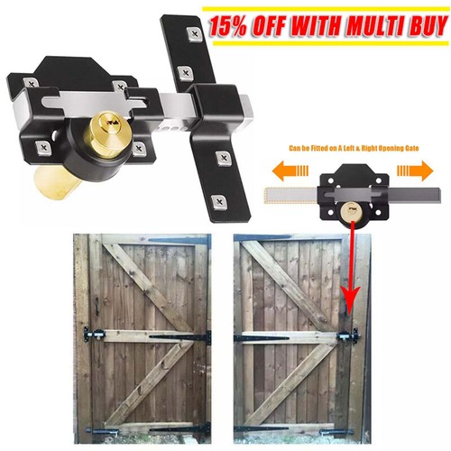 Duo Sided Garden Gate Lock Heavy Duty 50mm Long Throw Security Bolt ...