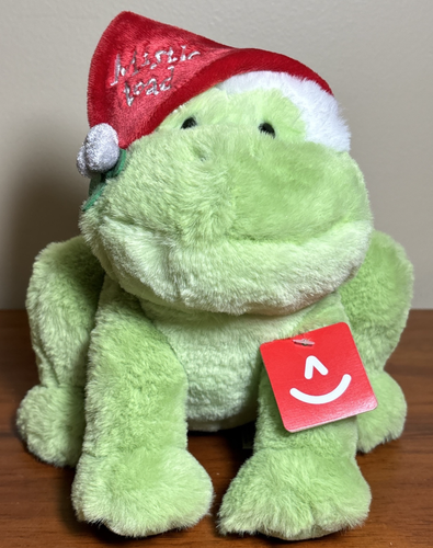 Aurora Mistle-toad Christmas 8" Stuffed Animal Plush Frog w/ Santa Hat ...