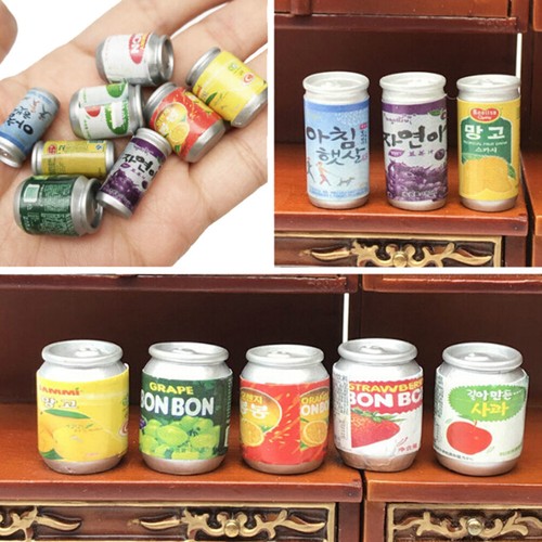 3/5Pcs 1:12 dollhouse accessories jam beverage cans miniature play ...