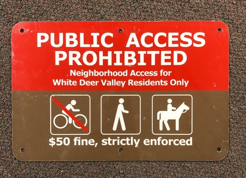 Vintage Forest Service sign PUBLIC ACCESS PROHIBITED thick alum 9 x 14 ...