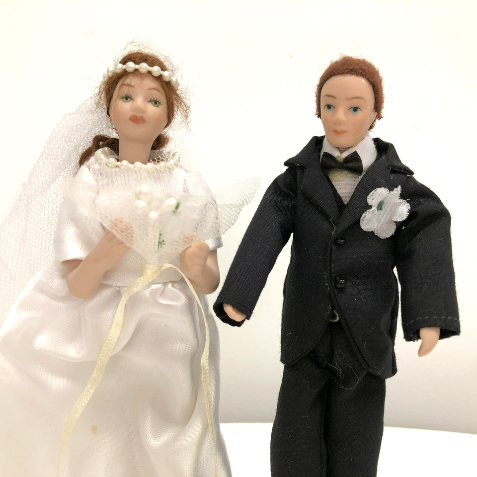 Vintage Wedding Figures, Porcelain Bride & Groom, Dolls House 1:12 ...