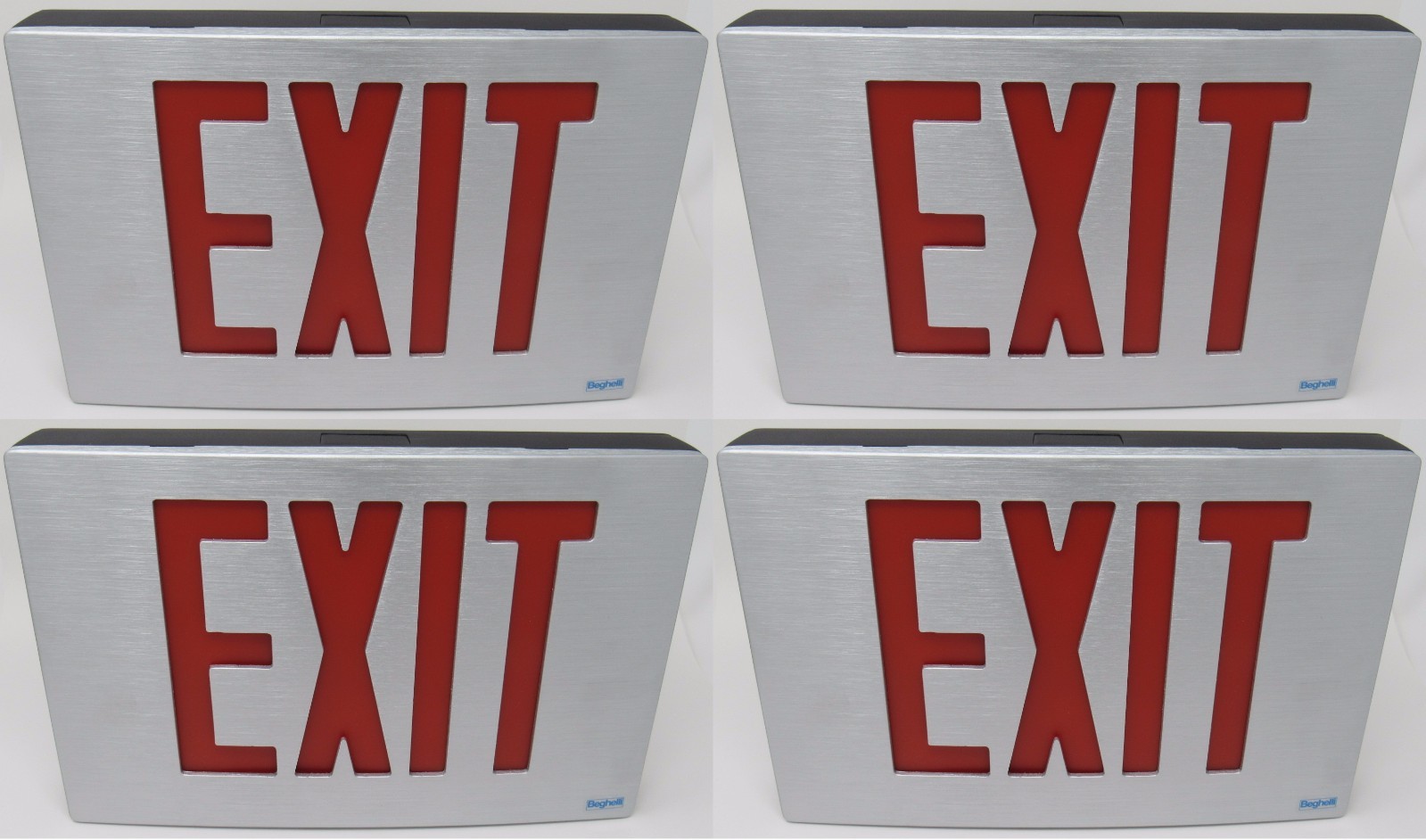 NEW FOUR Beghelli Architectural Aluminum LED EXIT SIGN 120/277V Single ...