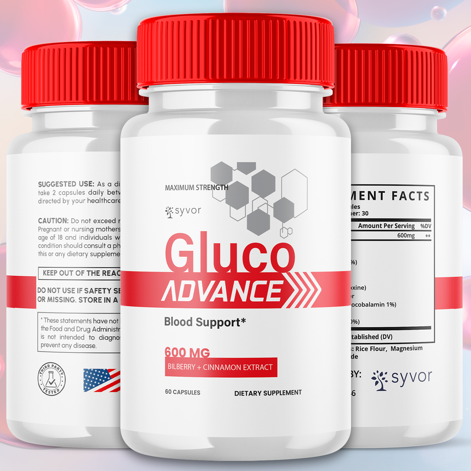 (3 Pack) Gluco Advance Blood Balance Advanced Support Glycogen Vitamin ...